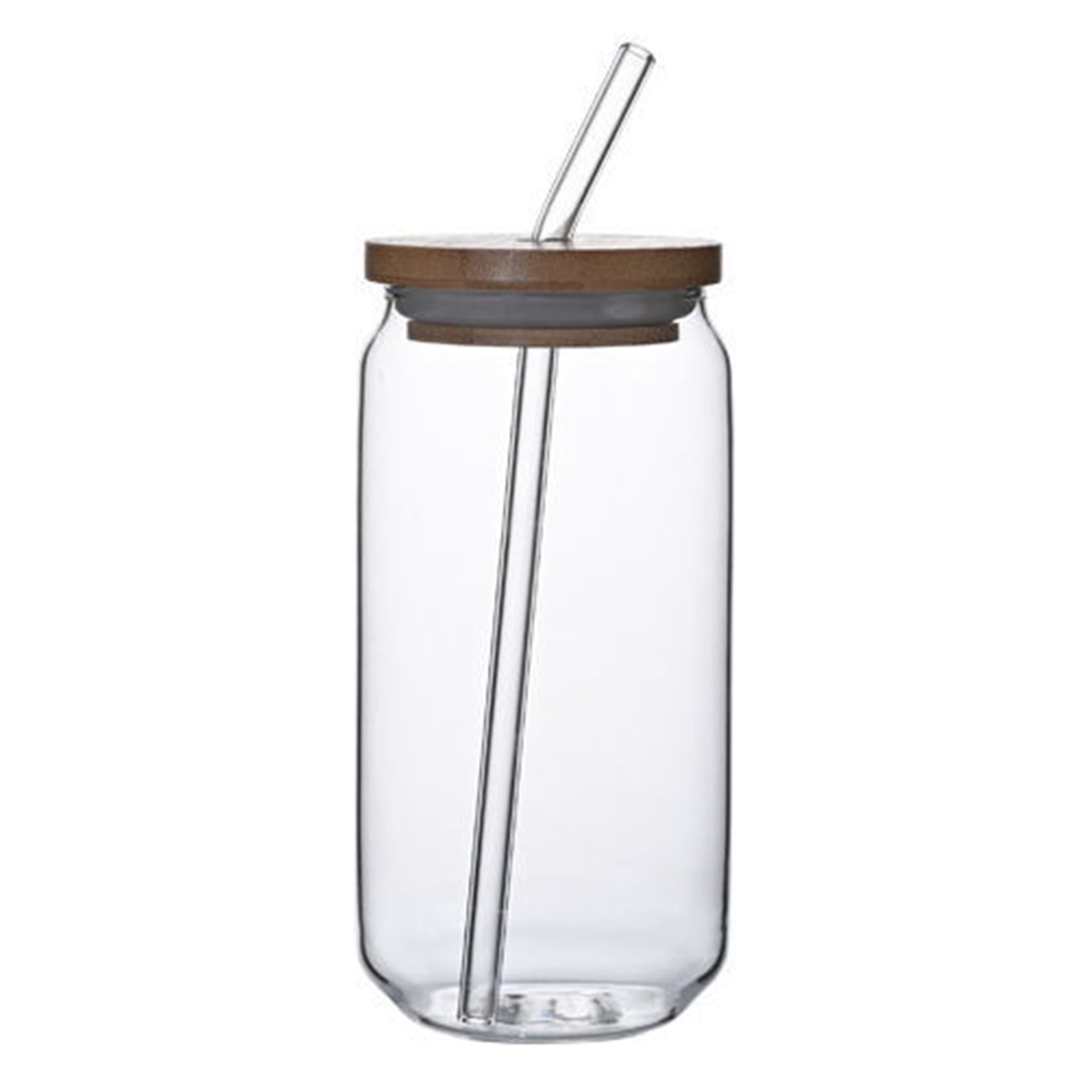 16 oz Iced Coffee Cup with Bamboo Lids Straws Jar Cups & Iced Coffee ...