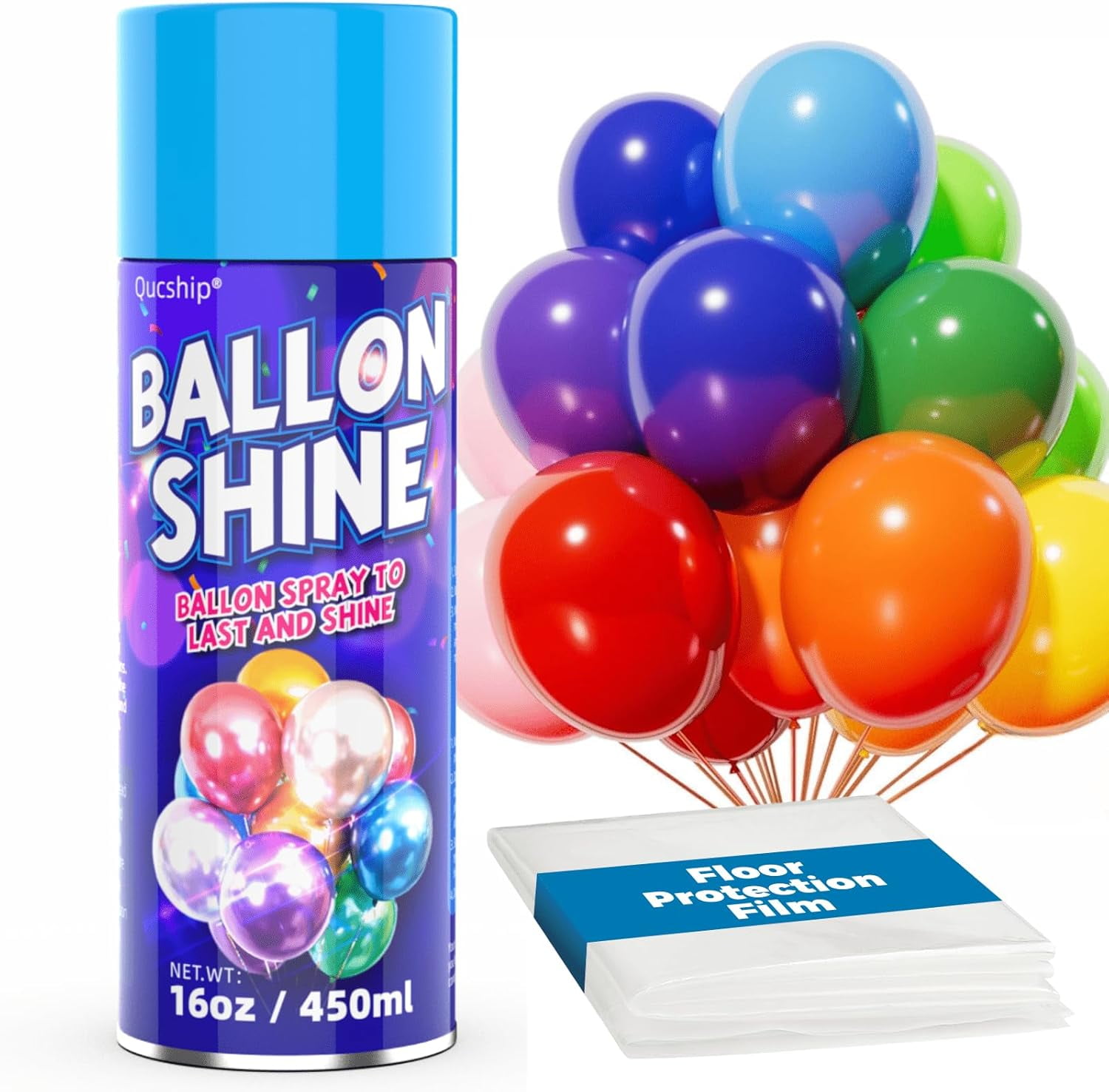 16 oz Instant Glossy Balloon Shine Spray (within 1 Second), 7-Day Long ...