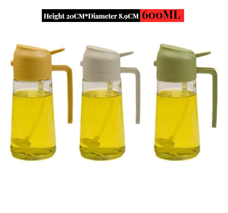 16 oz Kitchen Oil Dispenser Bottle - 2-in-1 Olive Oil Dispenser and Oil Sprayer - 470ml Olive ...