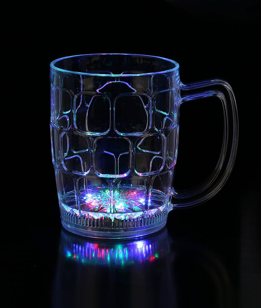 16 oz LED Light Up Flashing Beer Mug - Drink Decoration and Barware ...
