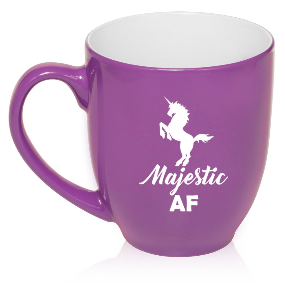 16 oz Large Bistro Mug Ceramic Coffee Tea Glass Cup Majestic AF Unicorn ...