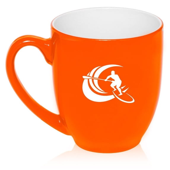 16 oz Large Bistro Mug Ceramic Coffee Tea Glass Cup Stand Up Paddle ...