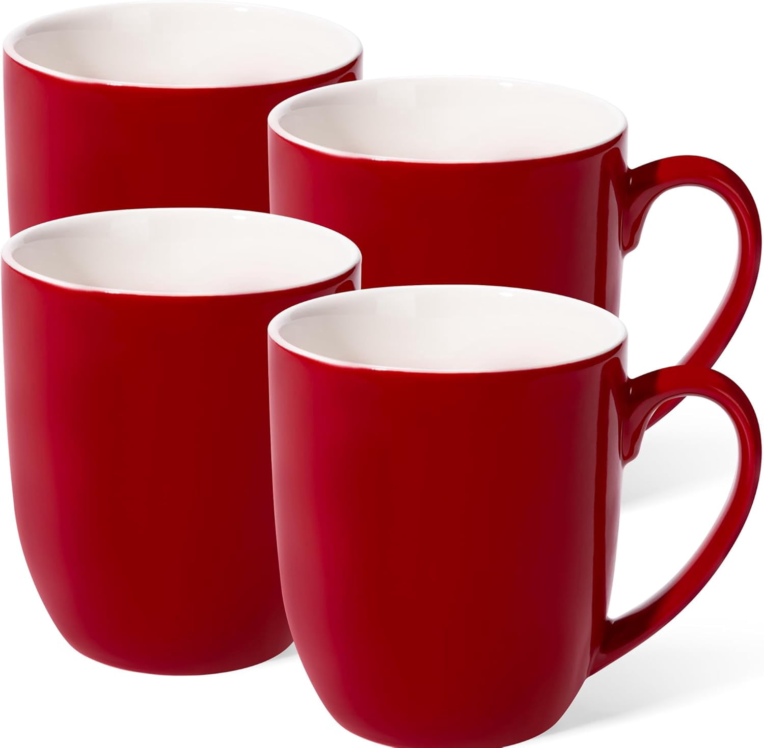 16 oz Large Coffee Mugs Set of 4 Ceramic Coffee Mug White Coffee Cups ...