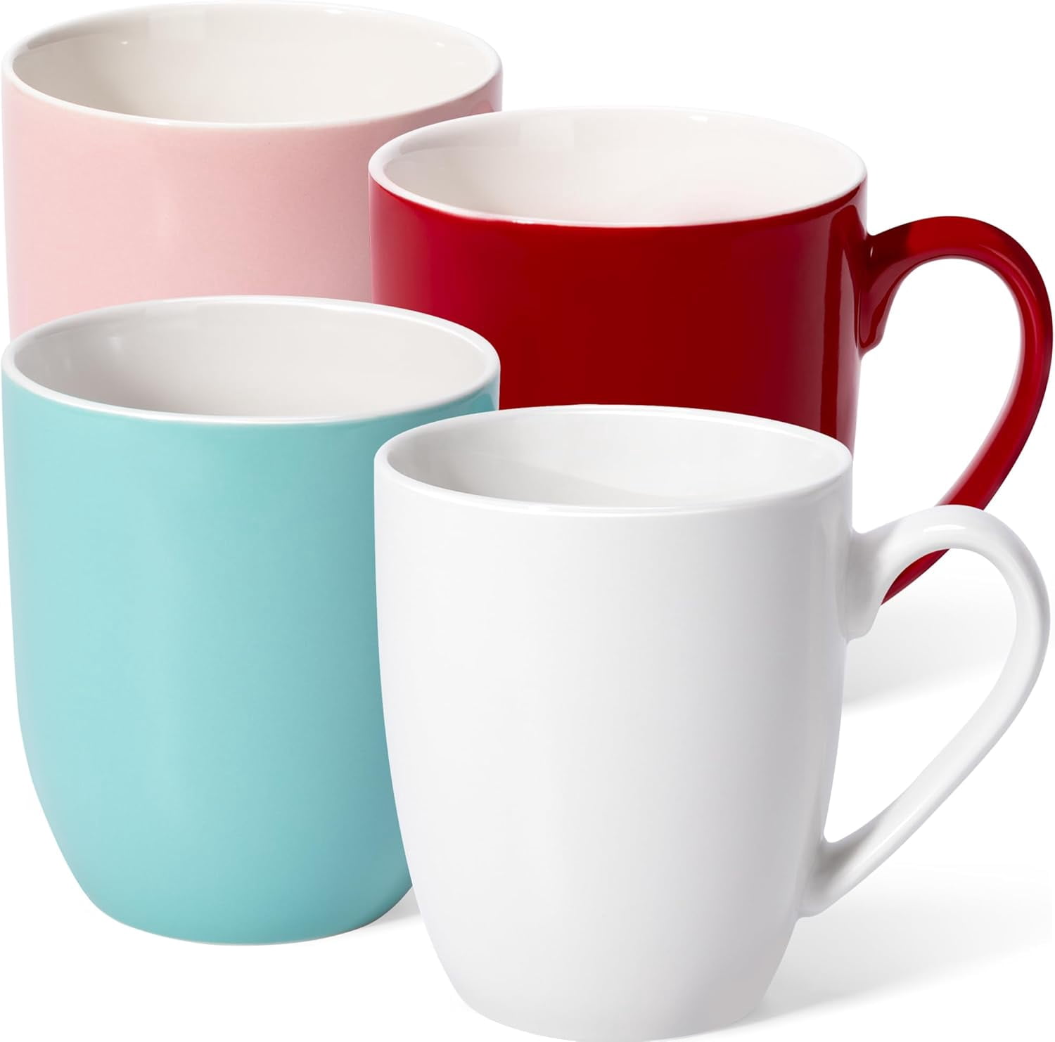 16 oz Large Coffee Mugs Set of 4 Ceramic Coffee Mug White Coffee Cups ...