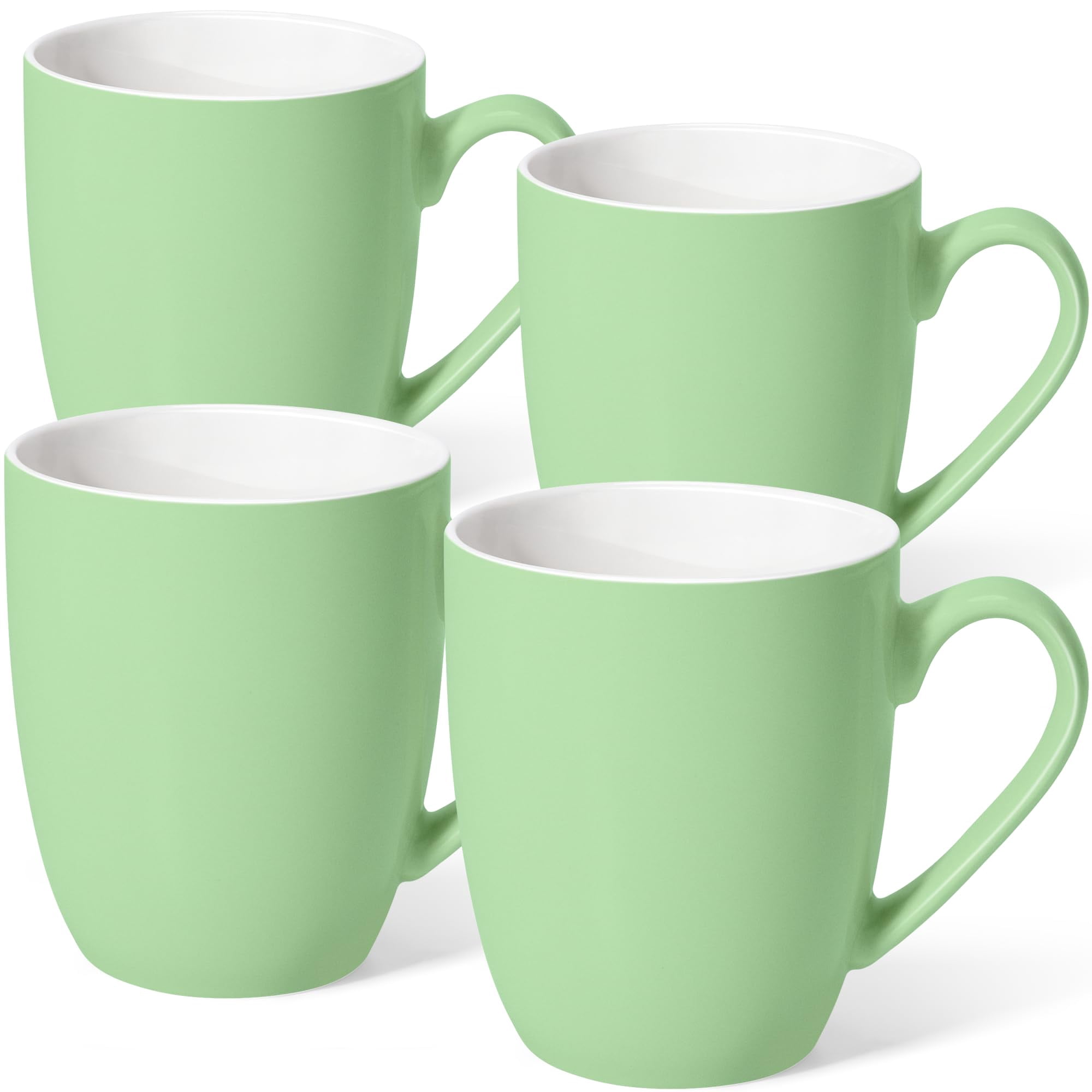 16 oz Large Coffee Mugs Set of 4 Ceramic Coffee Mug White Coffee Cups ...