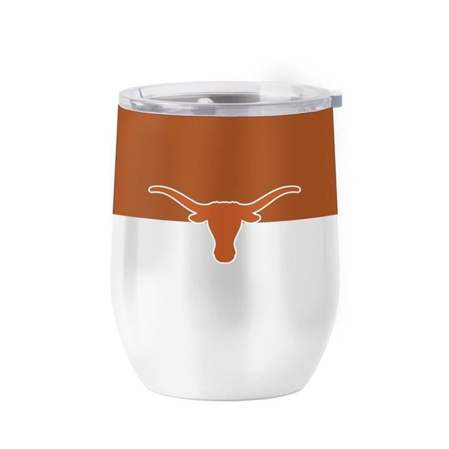 16 oz NCAA Texas Longhorns Colorblock Stainless Curved Beverage Can ...