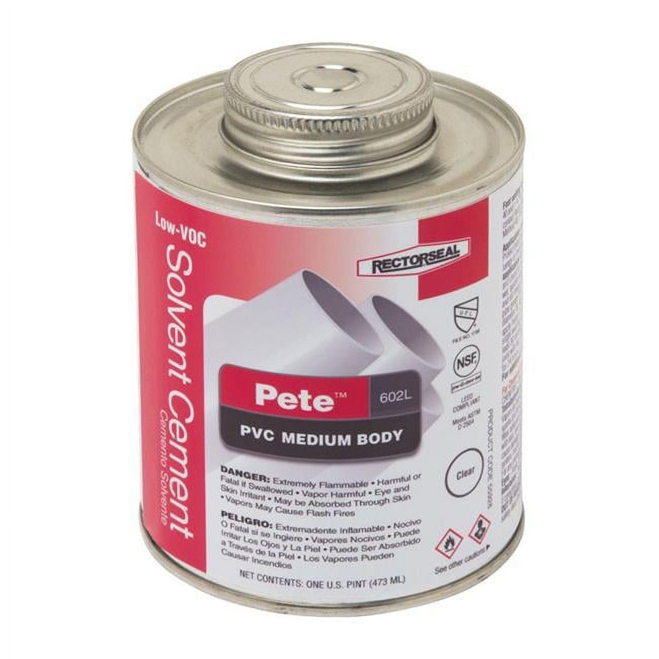16 oz Pete Clear Solvent Cement for PVC - Walmart.com