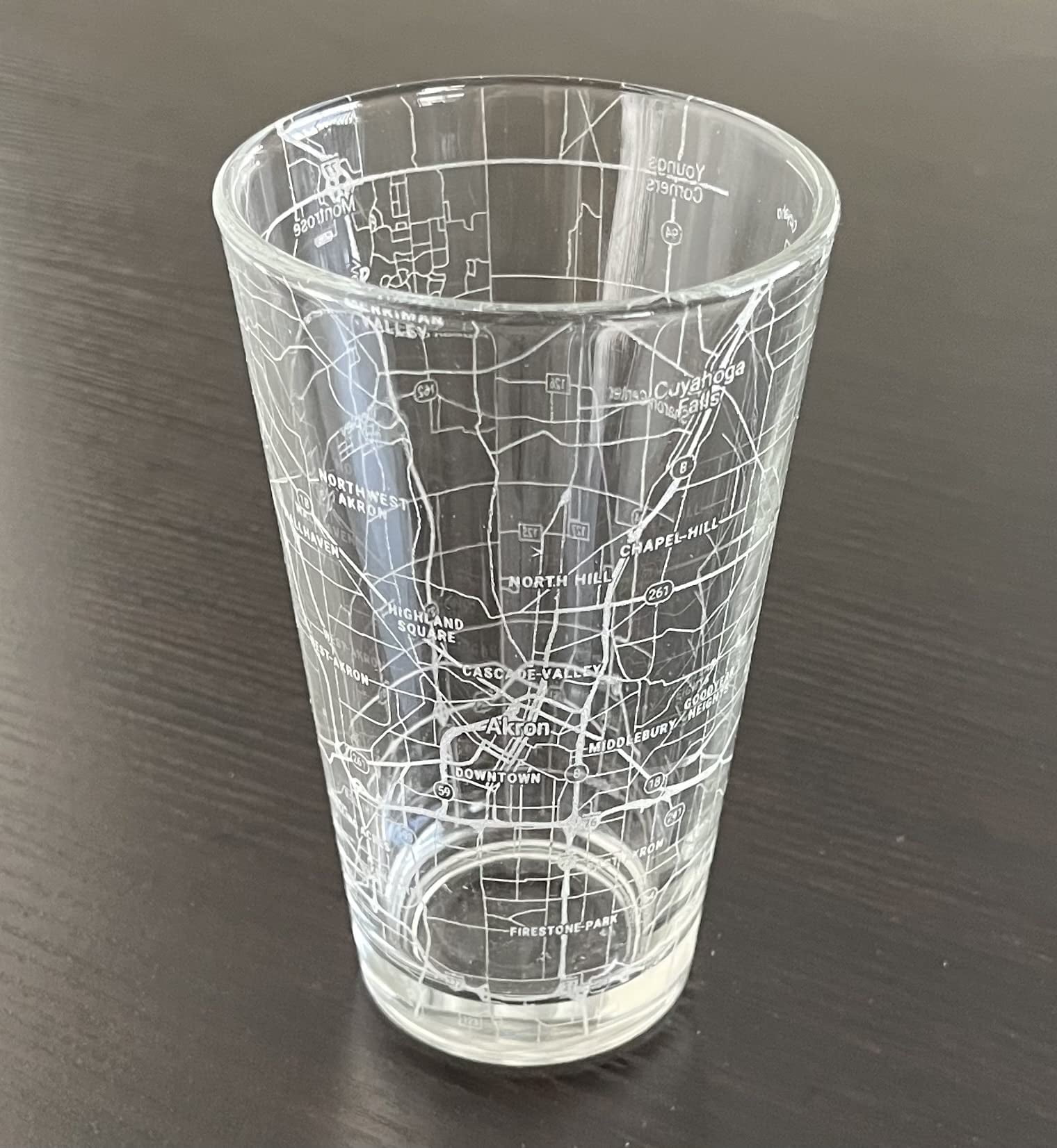 16 oz Pint Beer Glass Urban City Map Akron Ohio - Walmart.com
