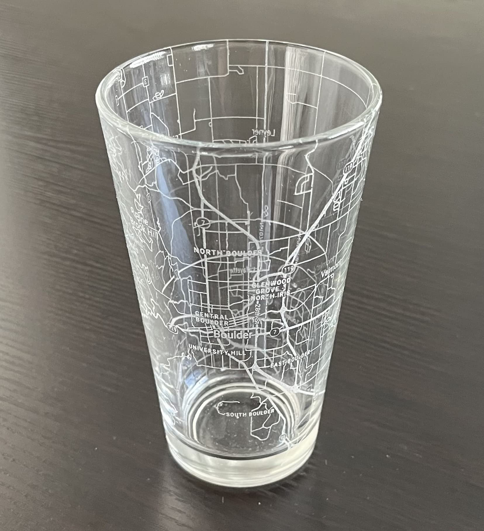 16 oz Pint Beer Glass Urban City Map Boulder Colorado - Walmart.com