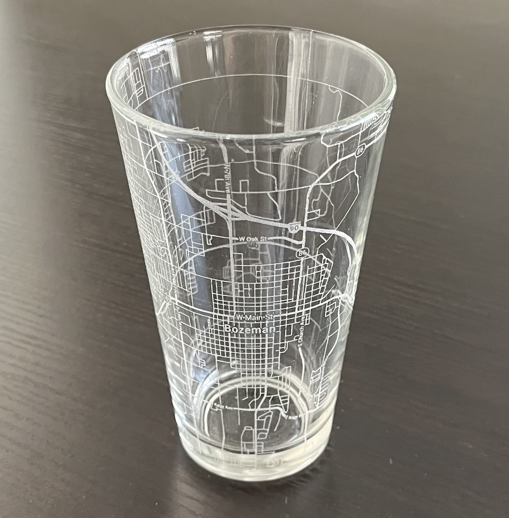 16 oz Pint Beer Glass Urban City Map Bozeman Montana - Walmart.com