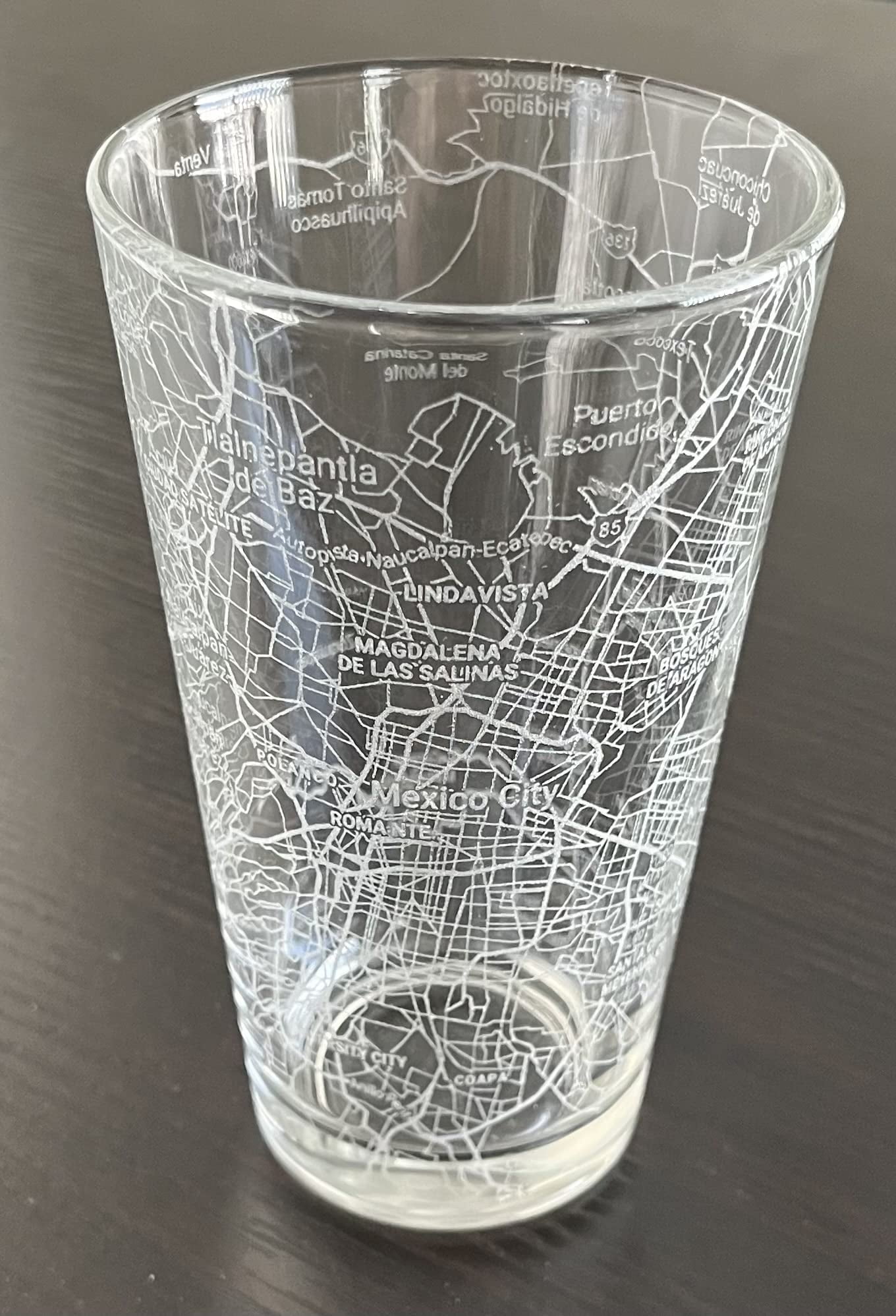 16 oz Pint Beer Glass Urban City Map Mexico City Mexico - Walmart.com