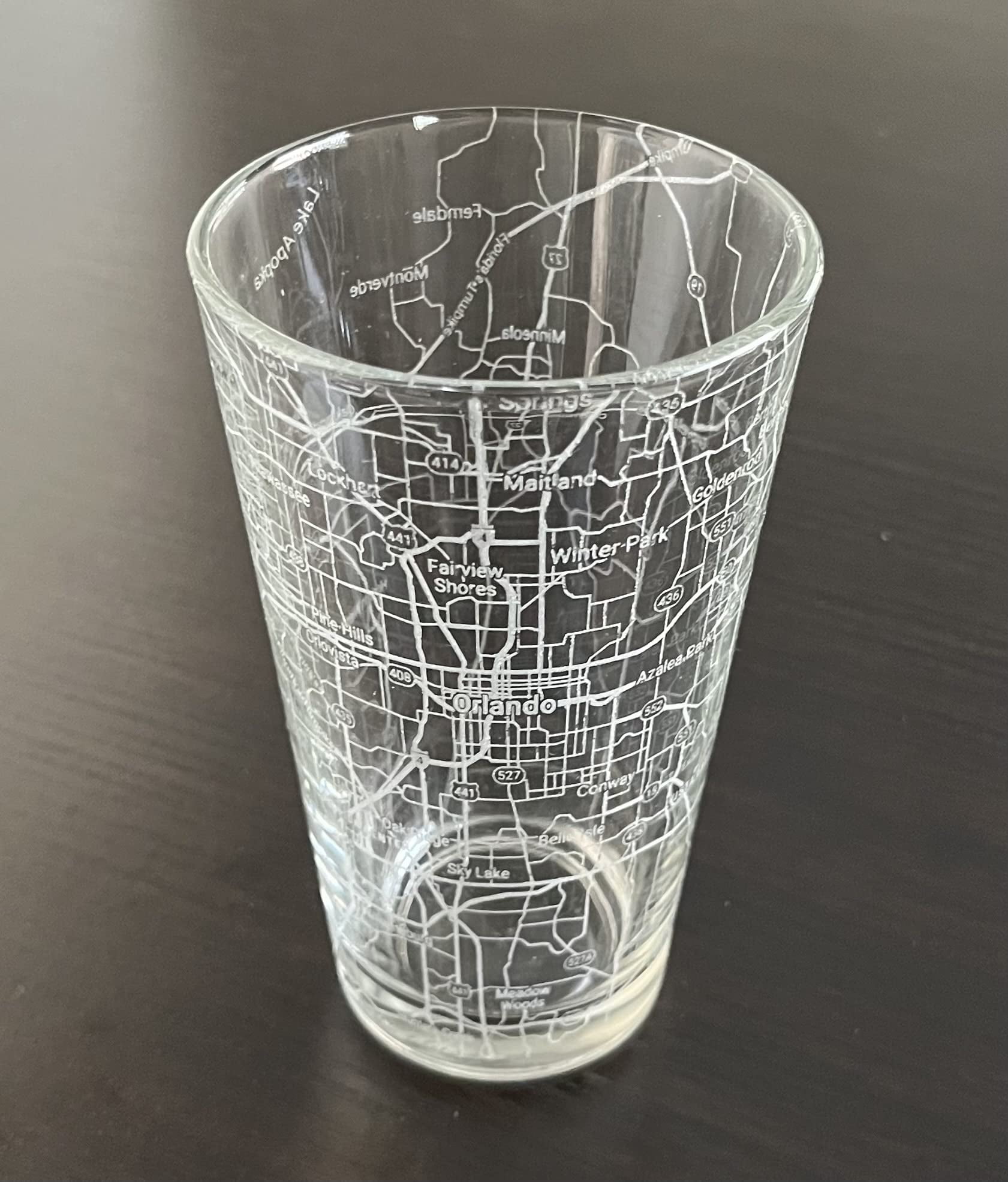 16 oz Pint Beer Glass Urban City Map Orlando Florida - Walmart.com