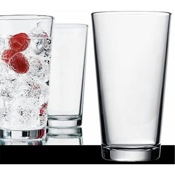 16 oz Pint Drinking Glasses Extra Strong - Stackable Highball Glass ...