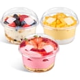 16 oz Plastic Dessert Cups with Dome Lids, Party Serving for Parfaits ...