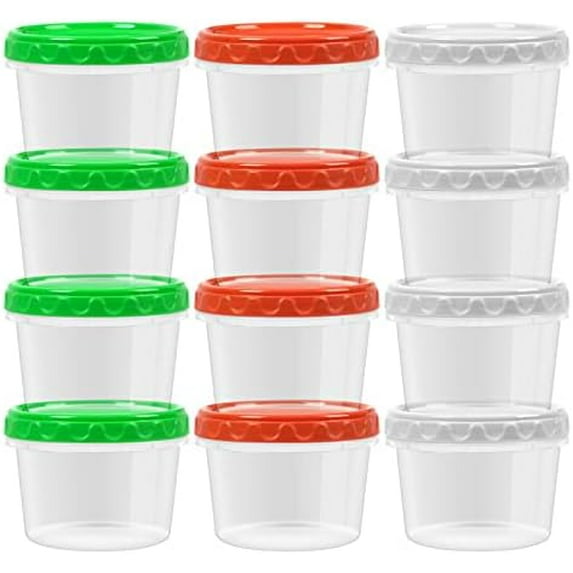 16 oz Plastic Freezer Containers with Lids 2 Cup Food Storage Container ...