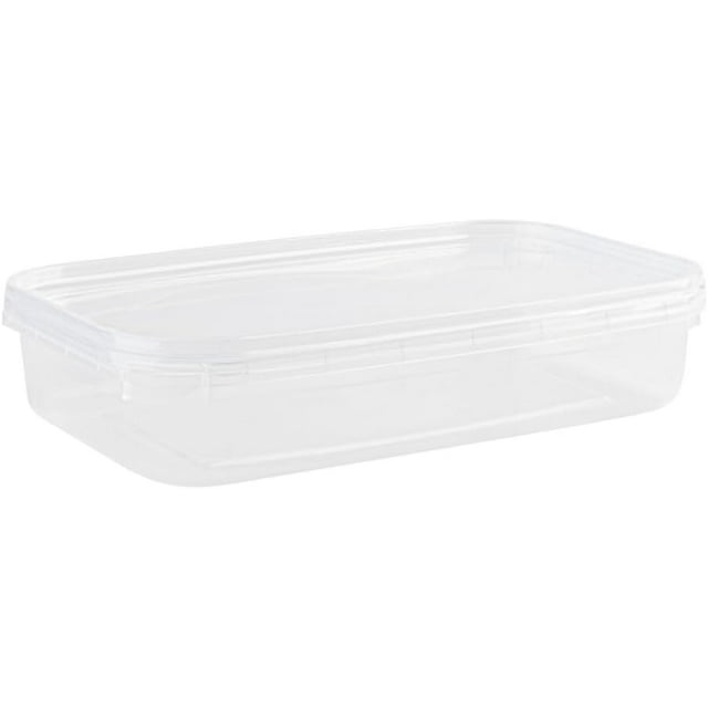16 oz Rectangular Clear Food Storage Containers with Lids - Stackable ...