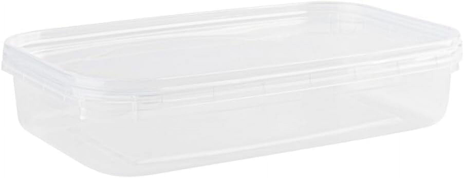 16 oz Rectangular Clear Food Storage Containers with Lids - Stackable ...