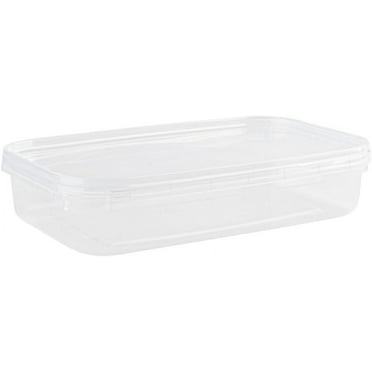 34 oz Rectangular Clear Food Storage Containers with Lids - Stackable ...