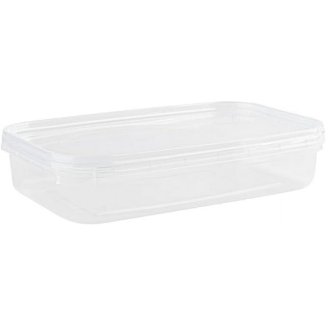16 oz Rectangular Clear Food Storage Containers with Lids - Stackable ...