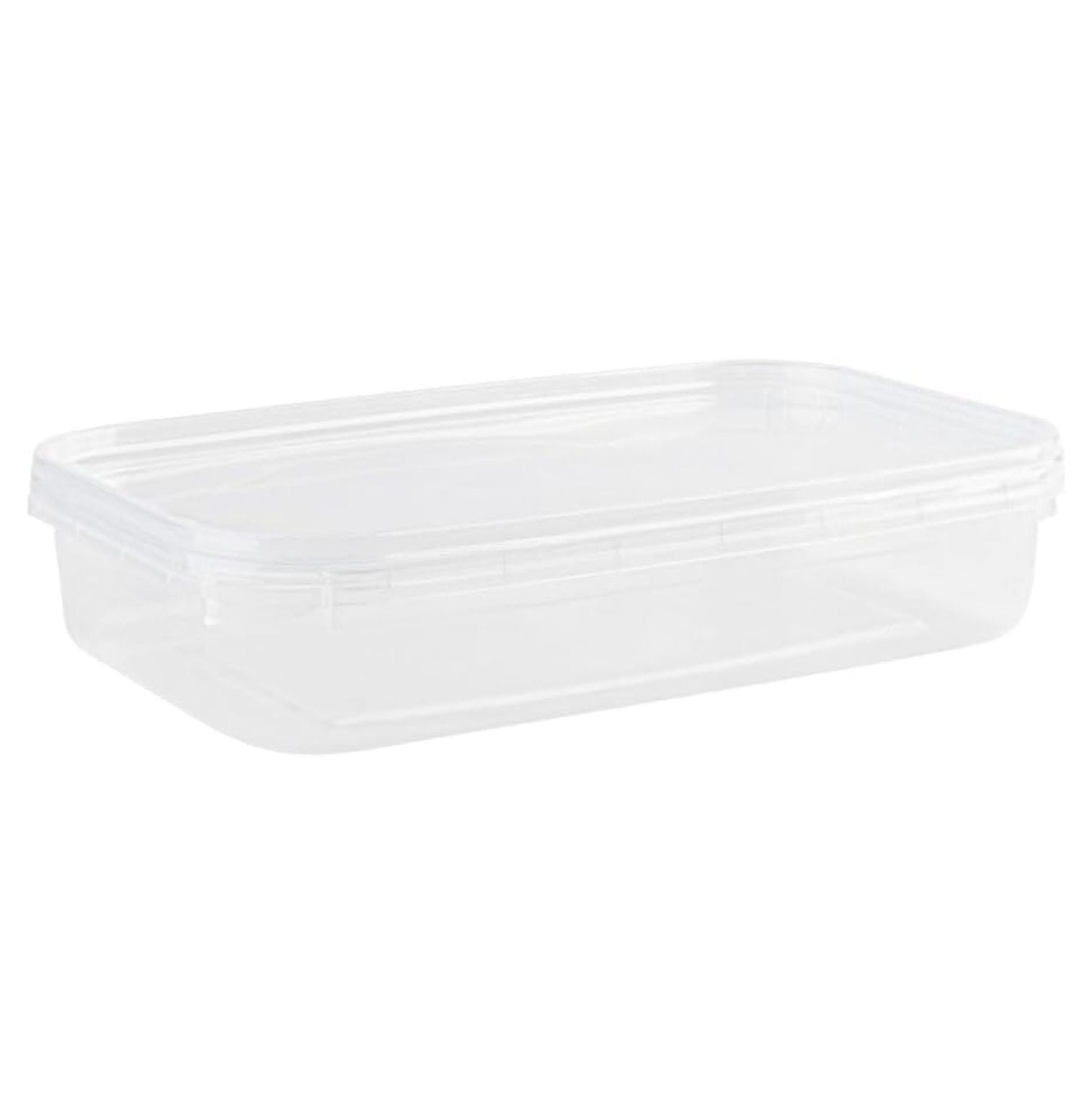 16 oz Rectangular Clear Food Storage Containers with Lids - Stackable ...