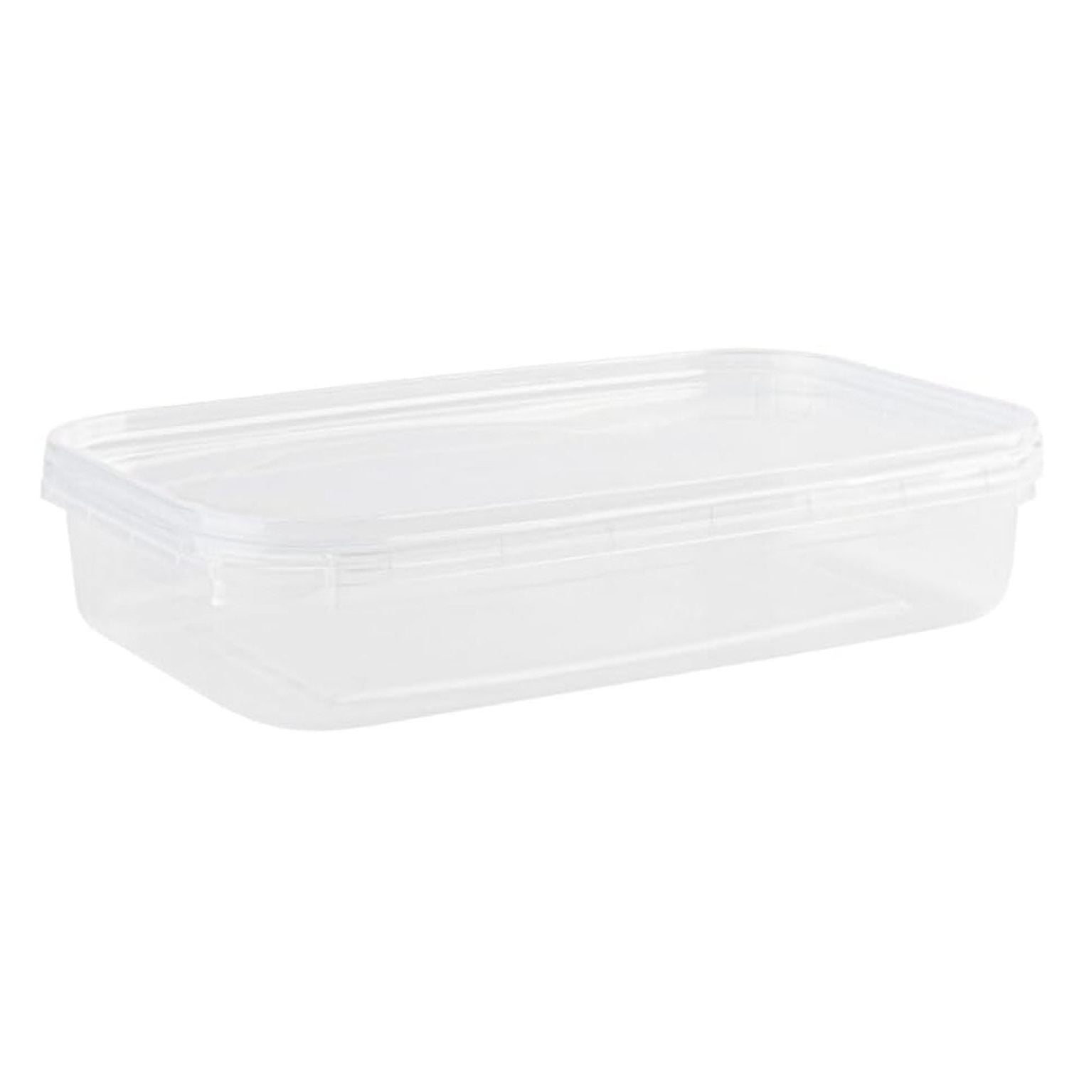 16 oz Rectangular Clear Food Storage Containers with Lids - Stackable ...