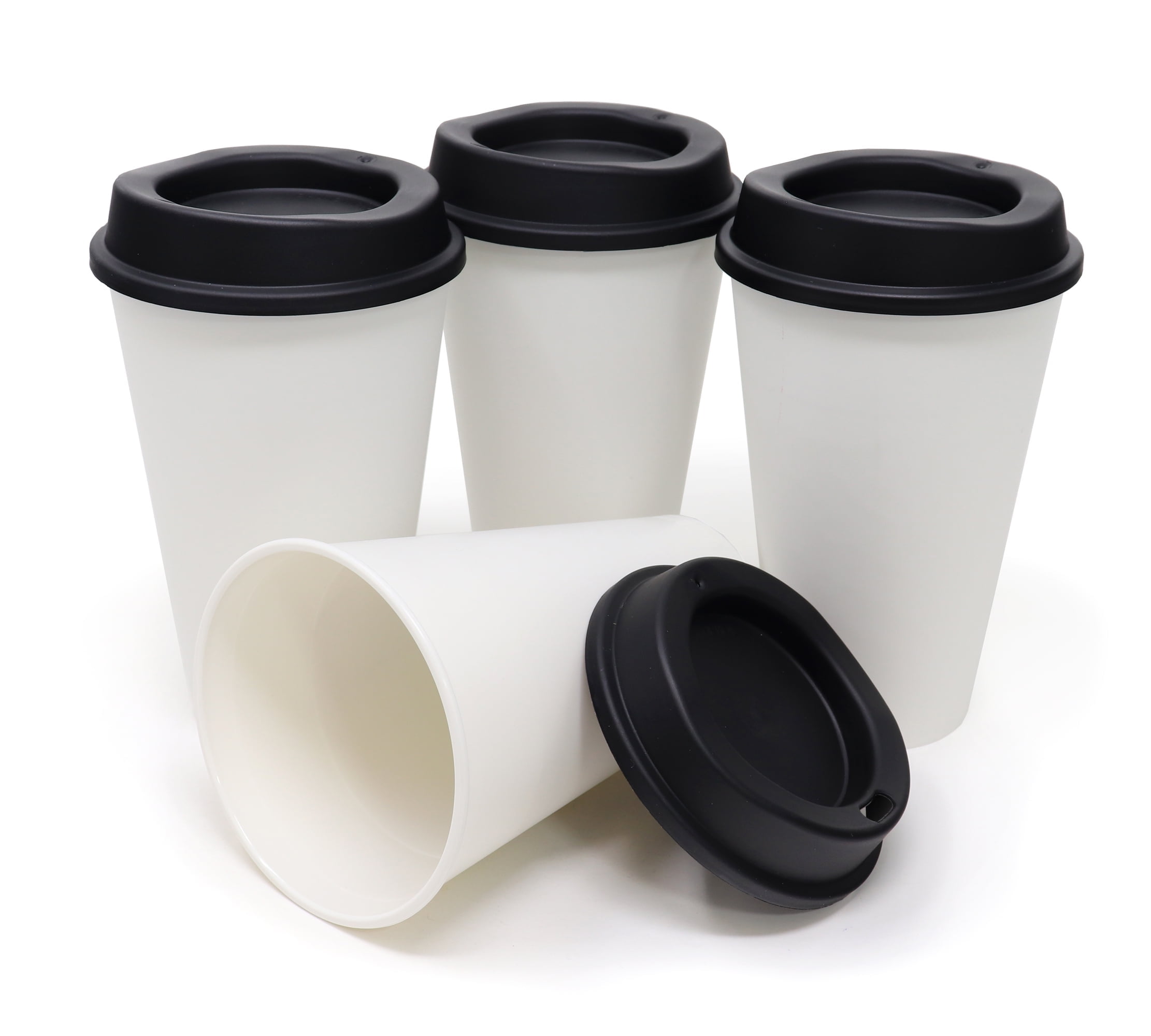 16 oz Reusable Coffee Cups with Lids 4 Pk, To Go Travel Cups, USA Made ...