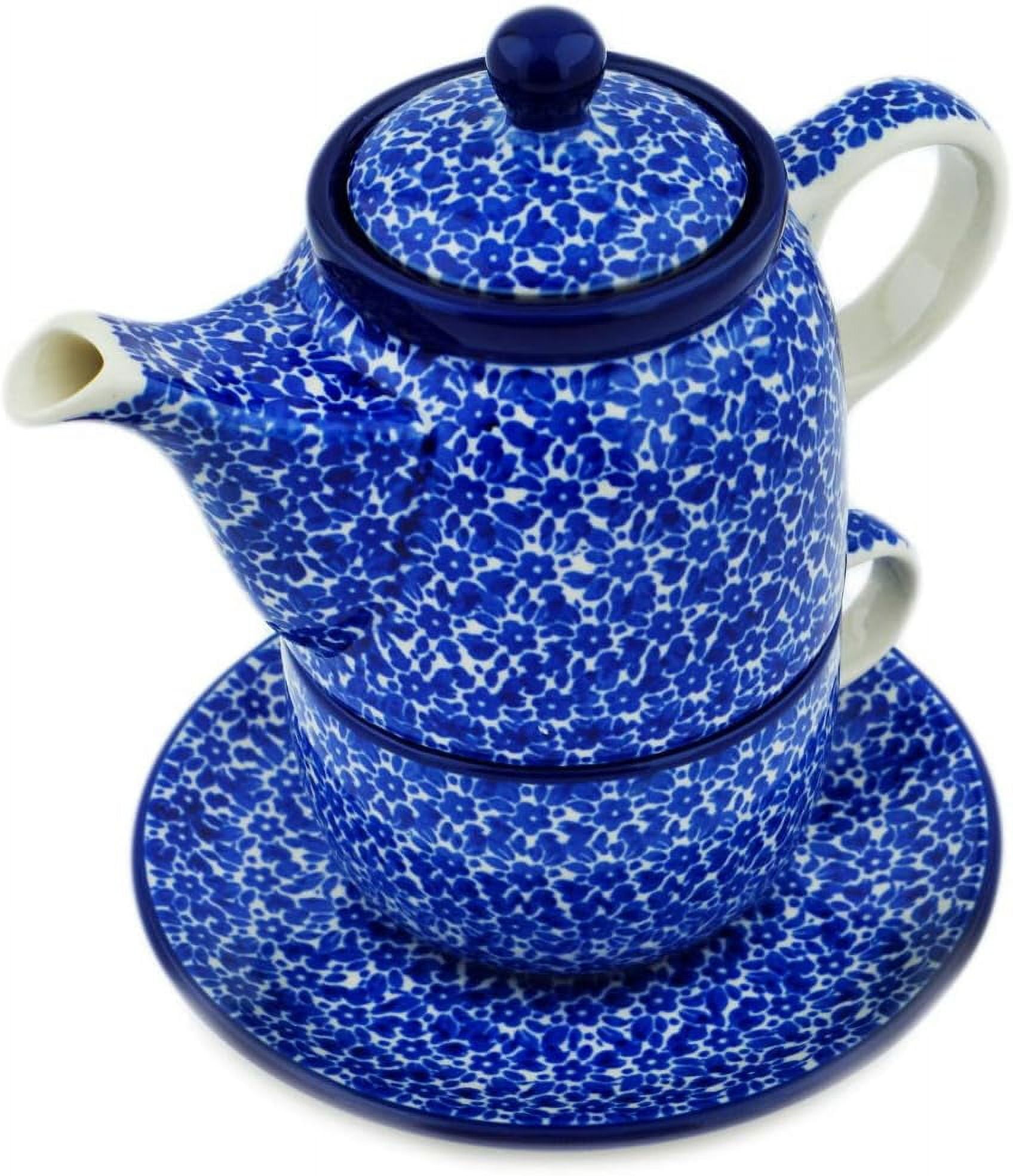 16 oz Tea Set for One made by Ceramika Artystyczna (Choppy Waters Theme ...