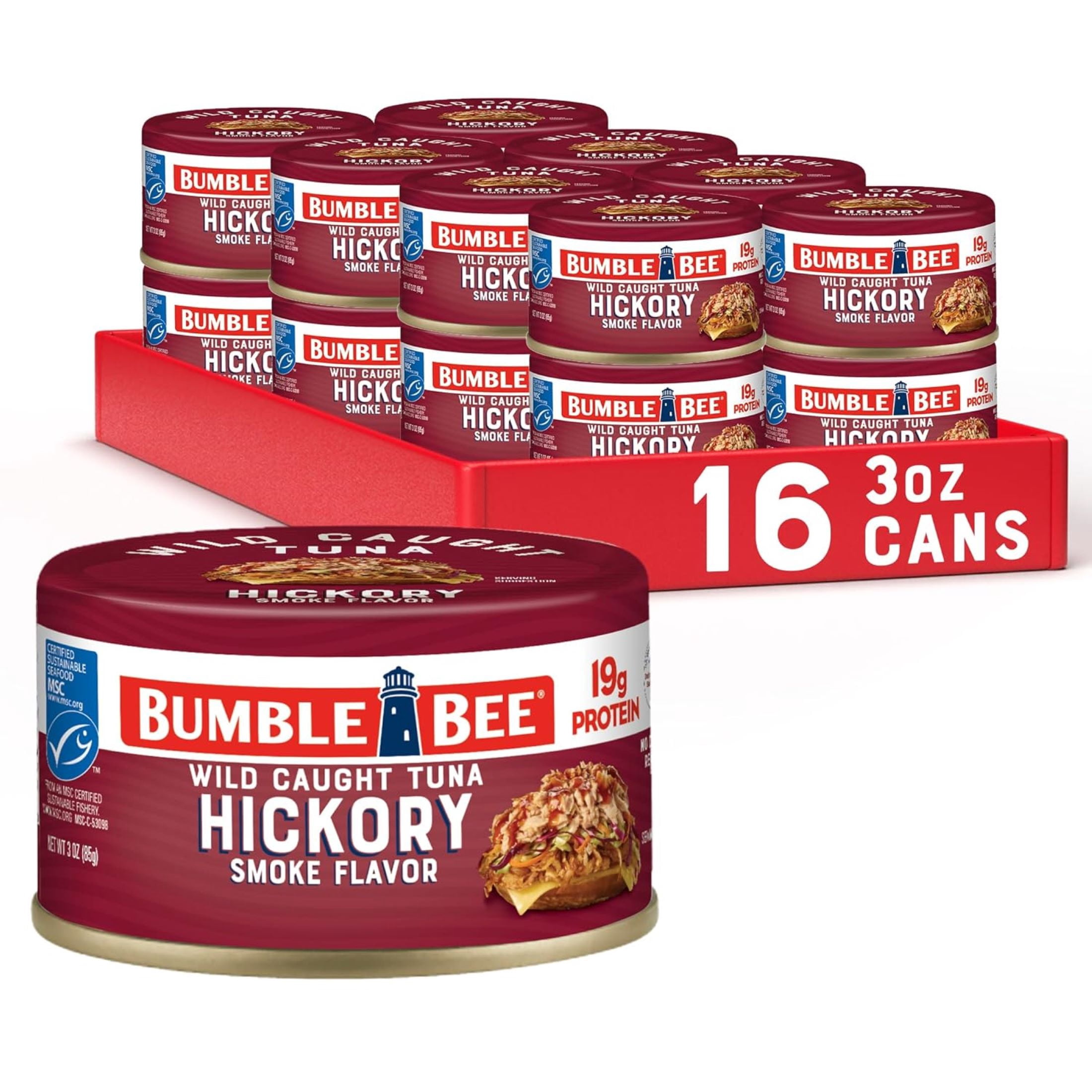 (16 pack) Bumble Bee Hickory Smoke Flavored Light Tuna, Wild Caught ...