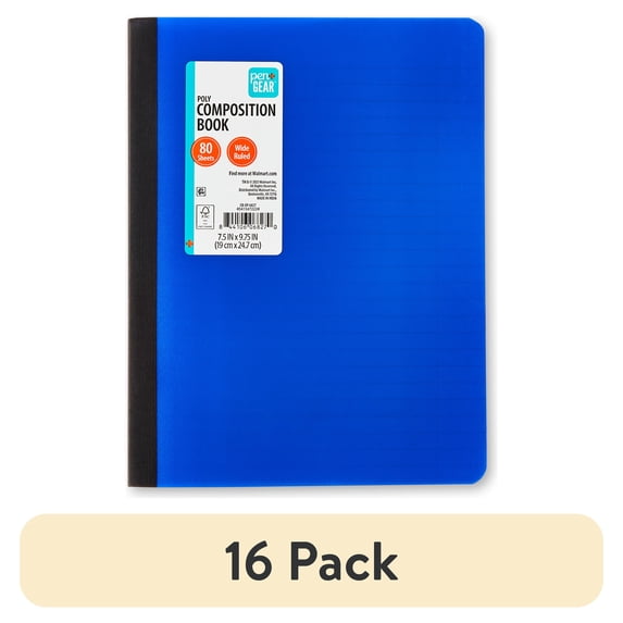 (16 pack) Pen+Gear Wide Ruled Poly Composition Book, 7.5" x 9.75", Blue ...