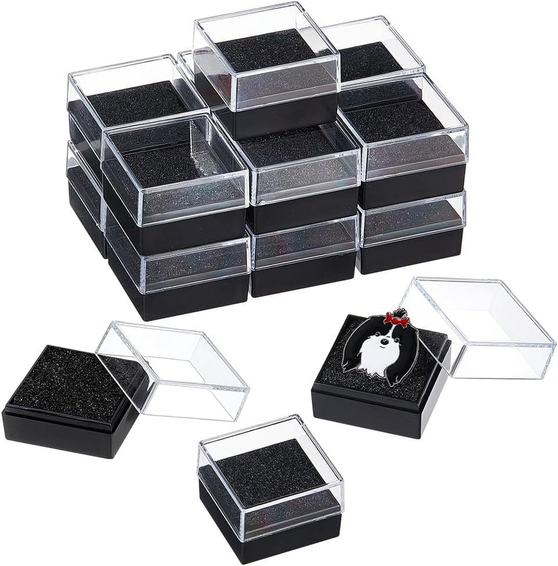 16 pc 16Pcs Clear Plastic Gift Box for Pin 1.3x1.3x0.9 Inch Black ...
