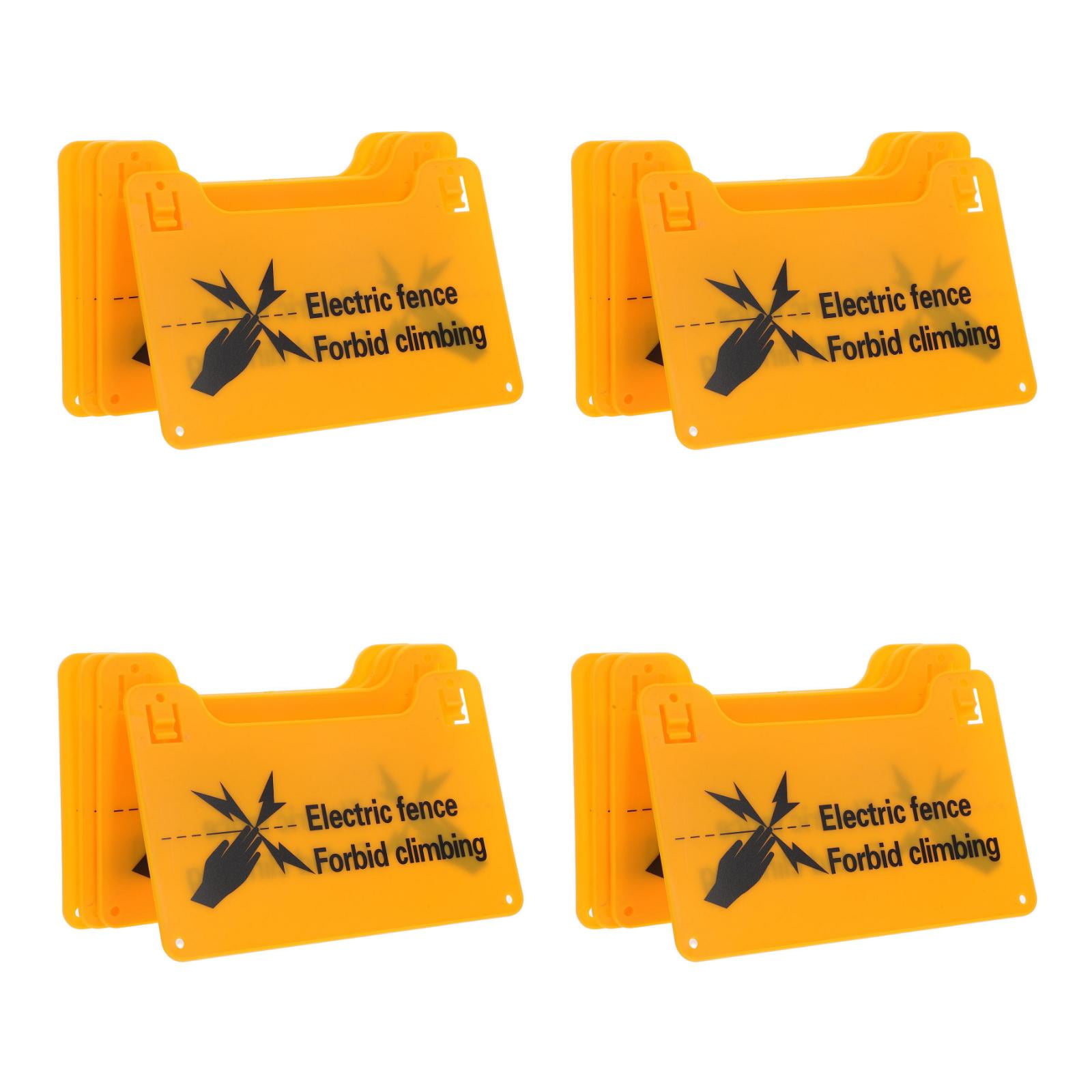 16 pcs Electric Fence Warning Signs Plastic Electric Fence Safe Signs ...
