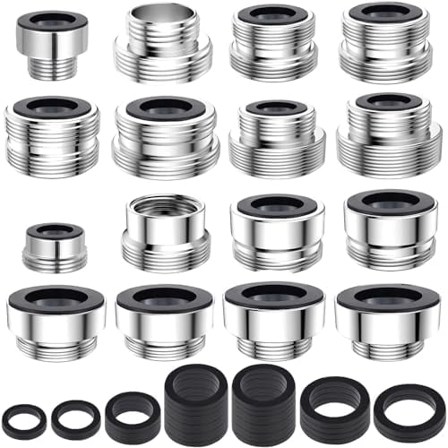 16 pcs Faucet Adapter Kit, Kitchen Aerator Adapter Set Male Female M22 ...