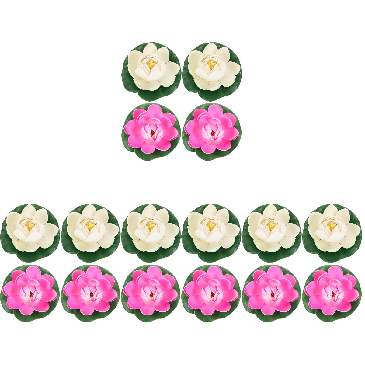 16 pcs Highly Simulation Lotus-flower Pond Floated Lotus-flower Model ...