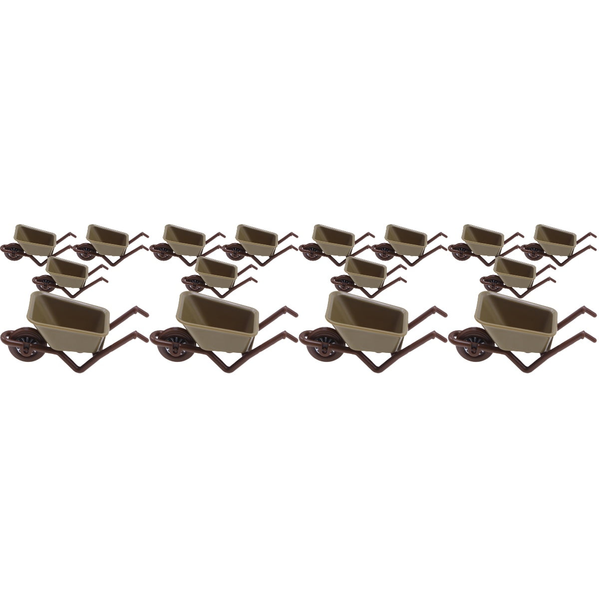16 pcs Miniature Wheelbarrow Model Micro Garden Scene Layout Props Mini ...