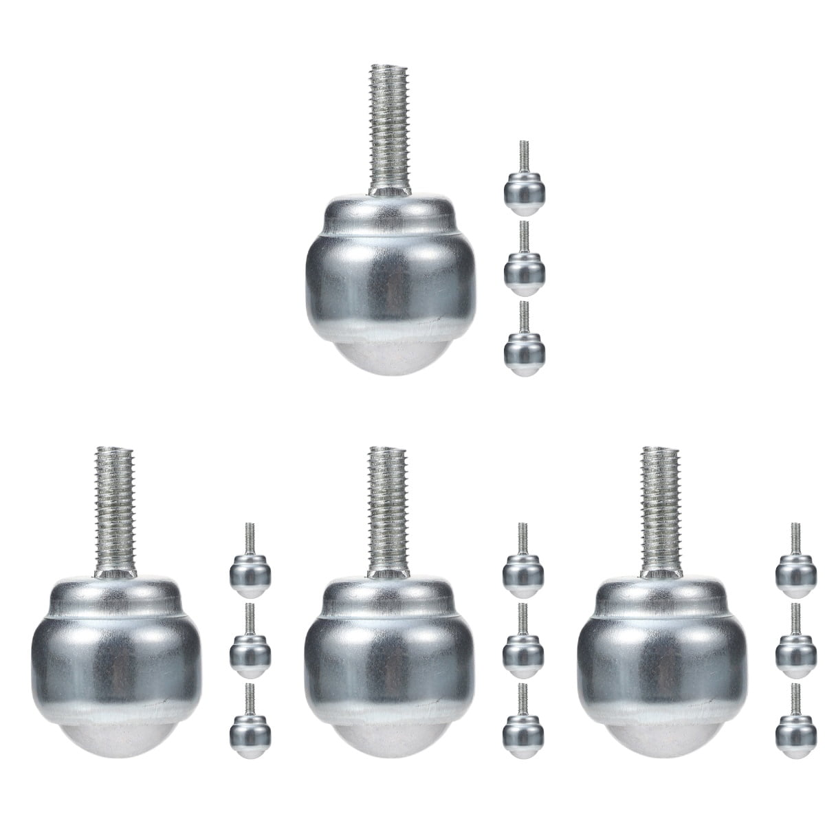 16 pcs Roller Ball Casters Ball Bearing Rollers Wheel Casters Threaded ...
