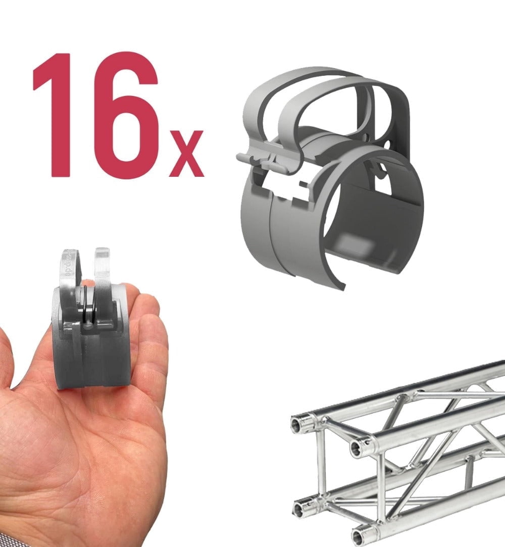 16 pcs SILVER SET of SNAP Clamp - Cable Management Clamp for 50mm truss ...