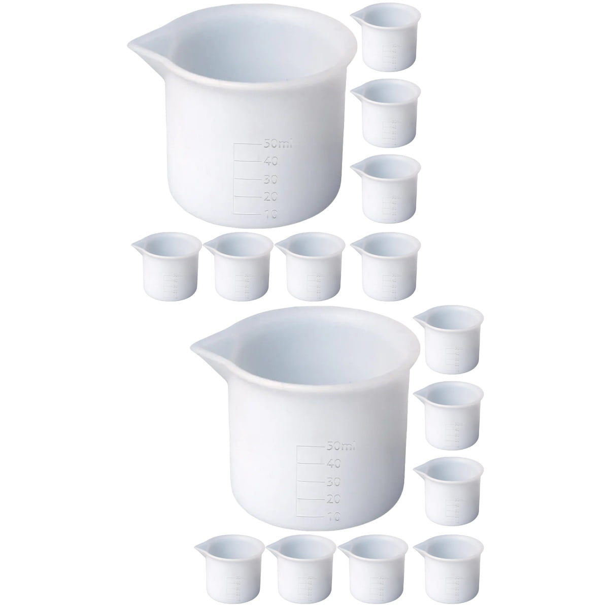 16 pcs Silicone Measuring Cups Silicone Measuring Holders Scaled Cups ...