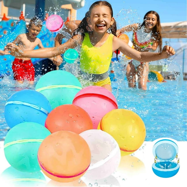18 pcsk Reusable Water Balloons, Summer Water Toys, Outdoor Toys, Pool ...