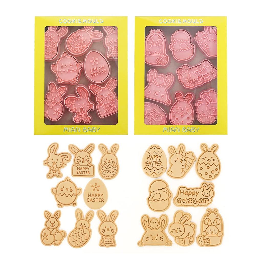 16-piece Cookie Die Cartoon Rabbit Easter Egg Cookie Die Fondant Baking ...