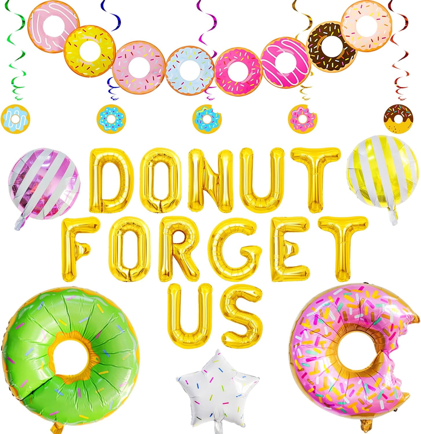 16-piece Donut Party Decorations Set - "DONUT FORGET US" Banner ...