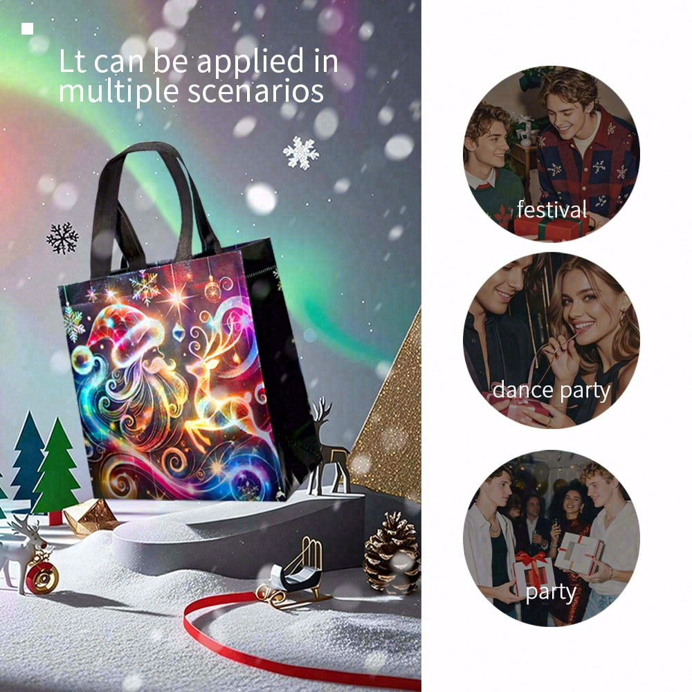16-piece colorful reflective Christmas gift bags, sparkling party tote ...
