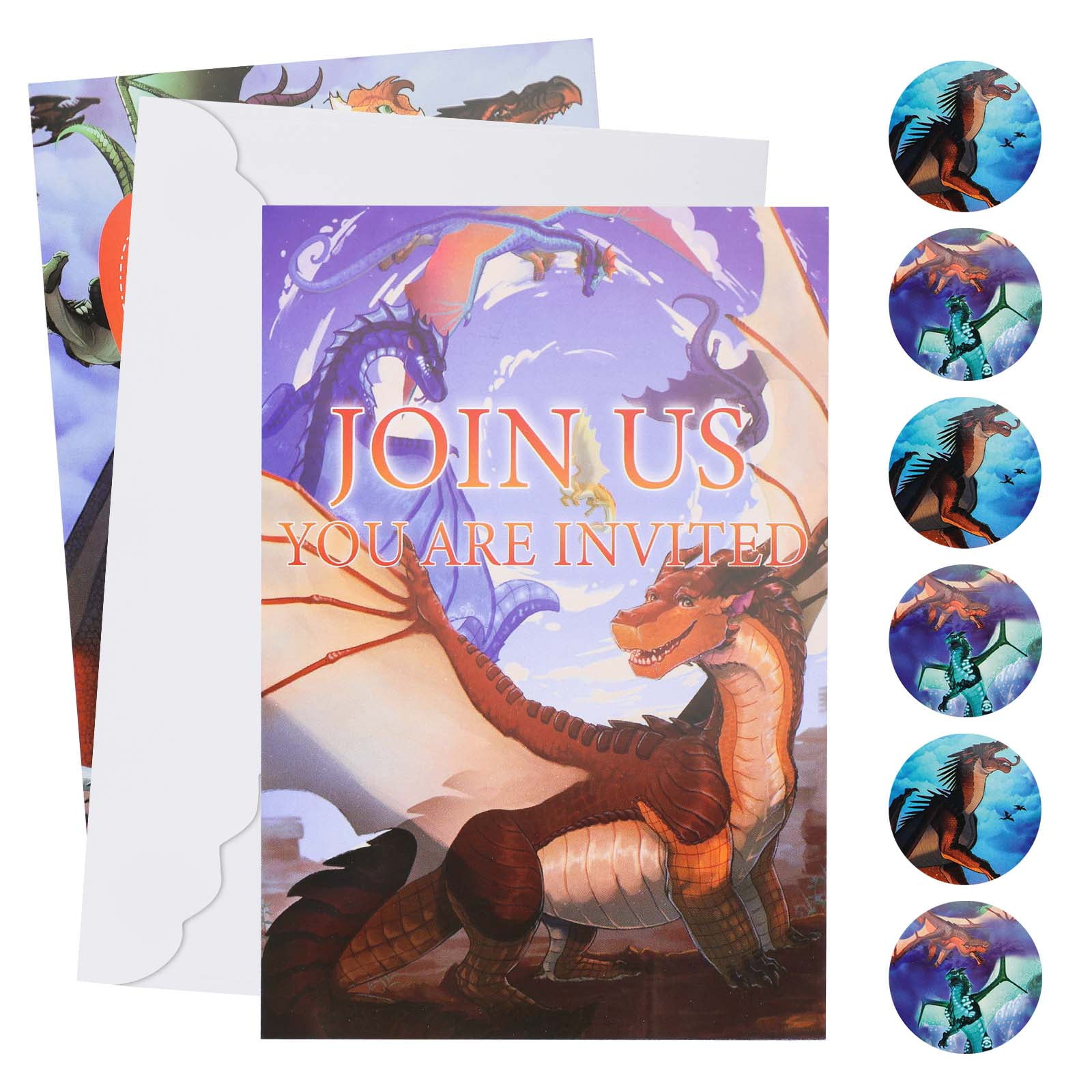 16 piece set of Wings of Fire birthday invitation letter, with envelope ...