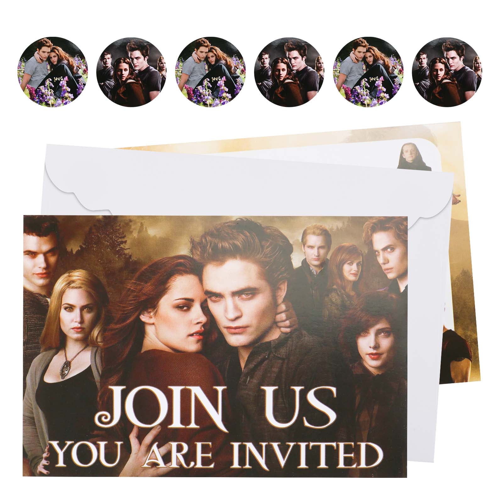 16 piece set of birthday invitations, including envelopes and stickers ...