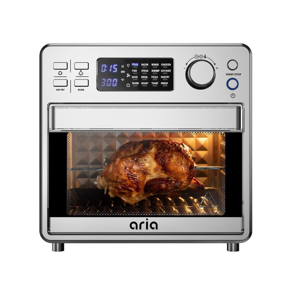 16 qt. Air Fryer Oven Ariawave Mini Stainless Steel with Rotating ...