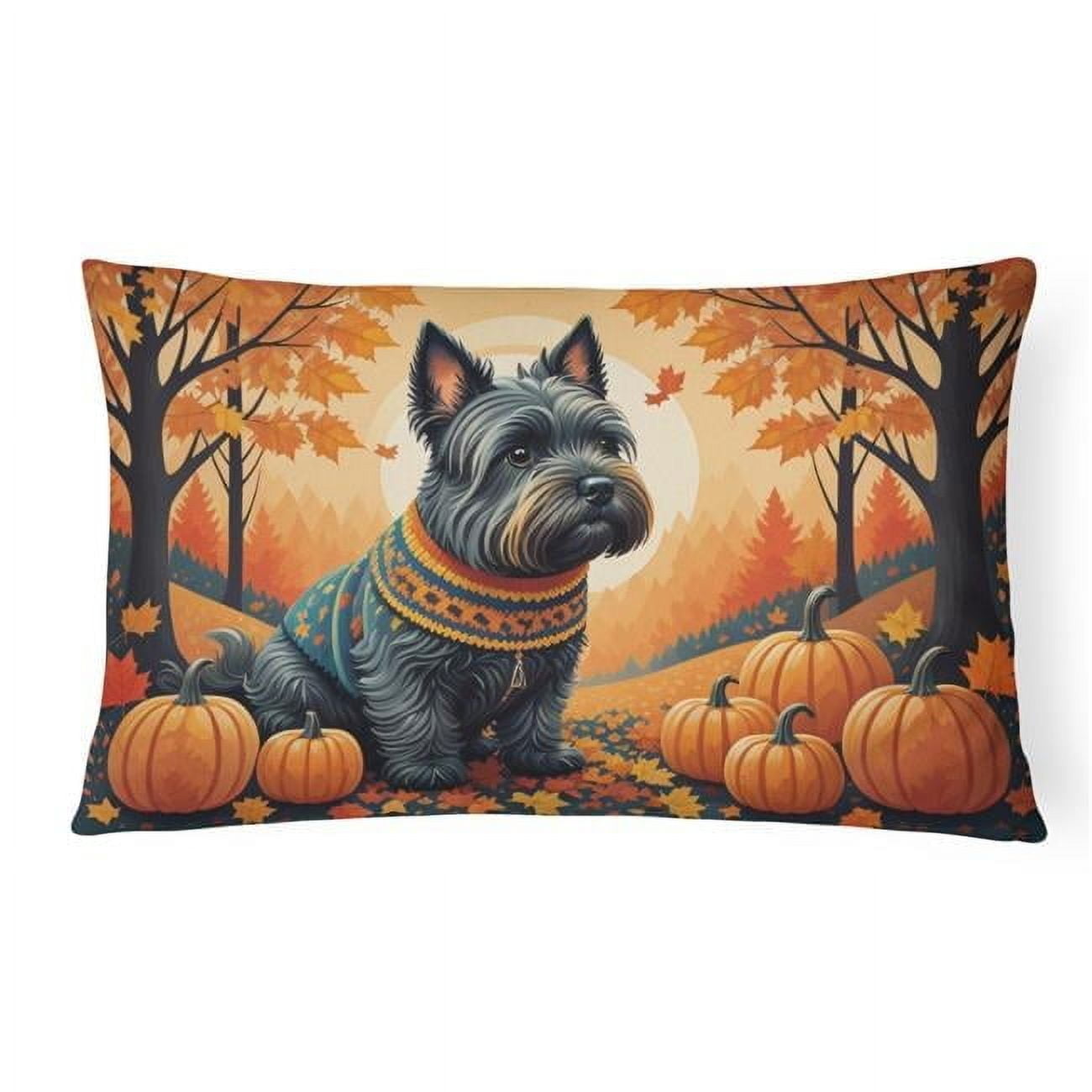 16 x 12 in. Unisex Scottish Terrier Fall Fabric Decorative Pillow ...