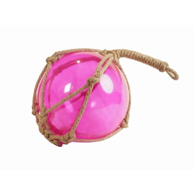 16 x 12 x 12 in. Pink Japanese Glass Ball Fishing Float with Brown ...