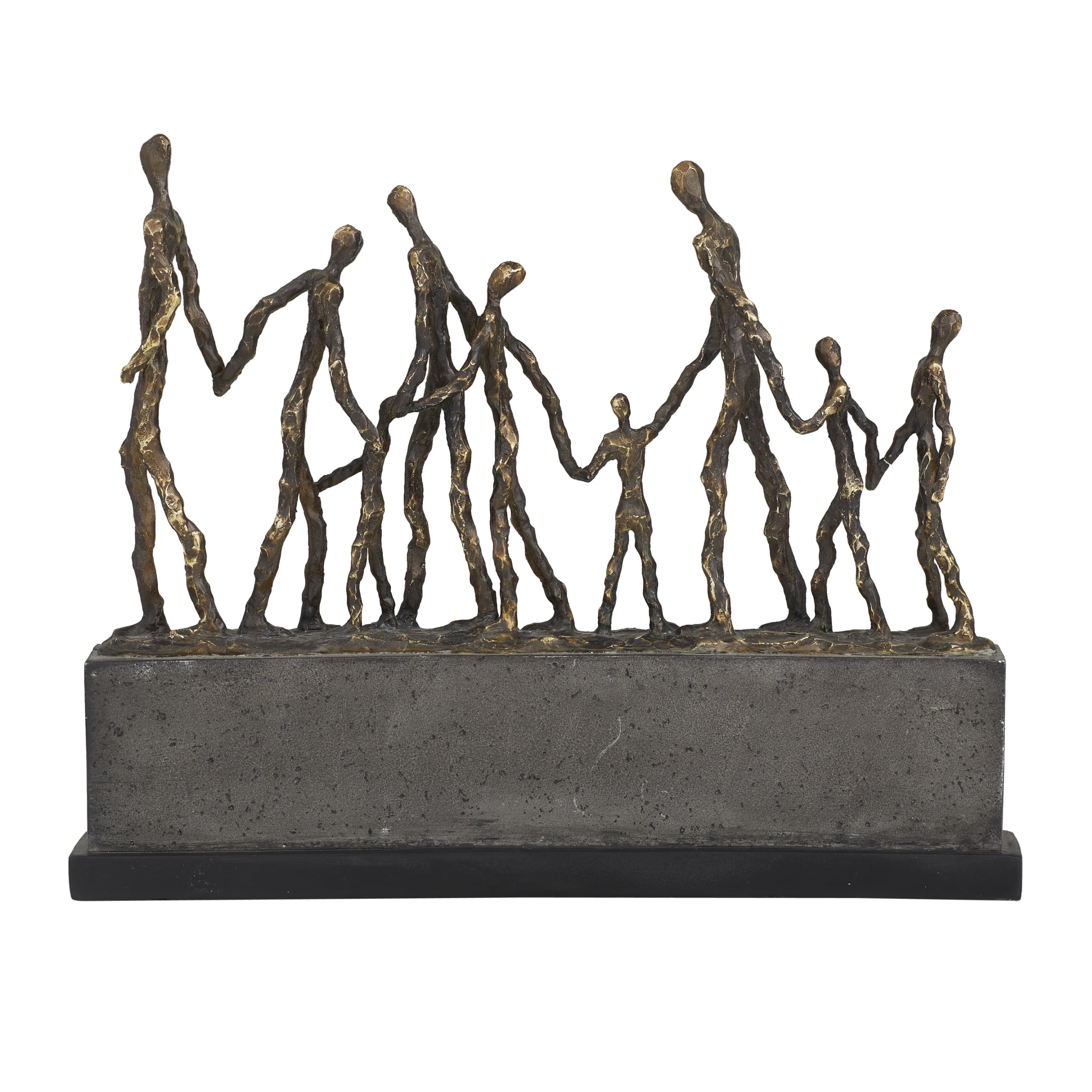 16" x 13" Bronze Polystone People Sculpture, by DecMode - Walmart.com