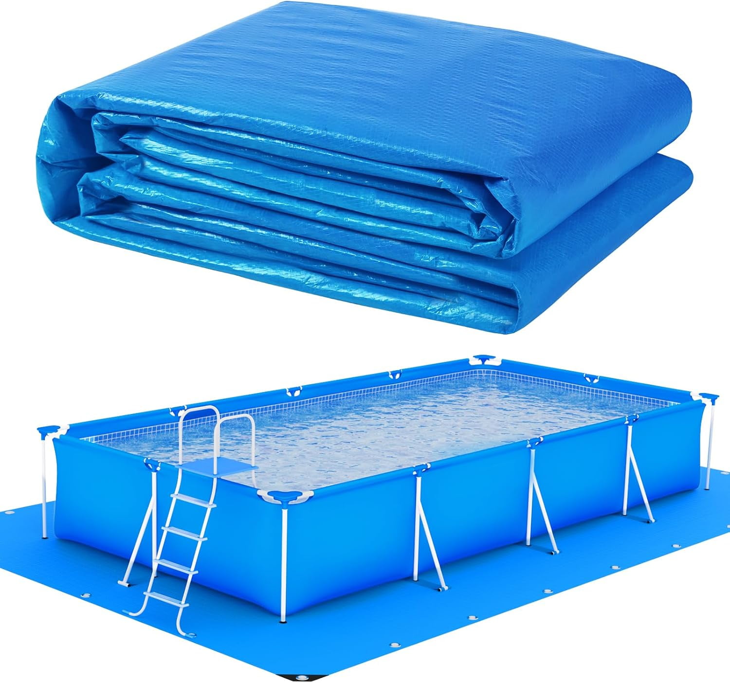16 x 16 Ft Swimming Pool Ground Cloth Round Swimming Pool Tarpaulin ...