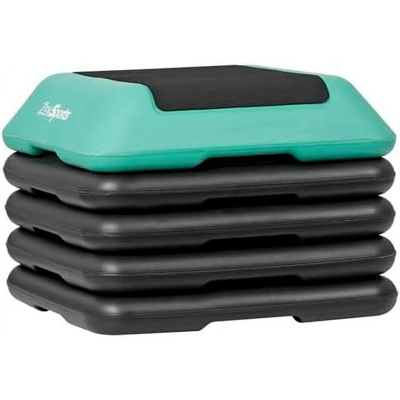 ZenSports 16-in Aerobic Step Platform W/4 Risers, Height Adjustable ...