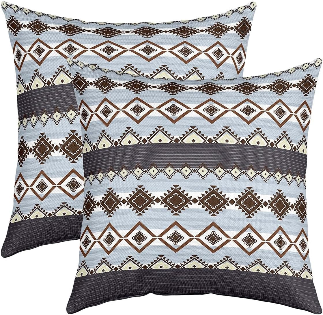 16 x 16-Inch Southwestern Native Aztec Square Cushion Covers Set of 2 ...
